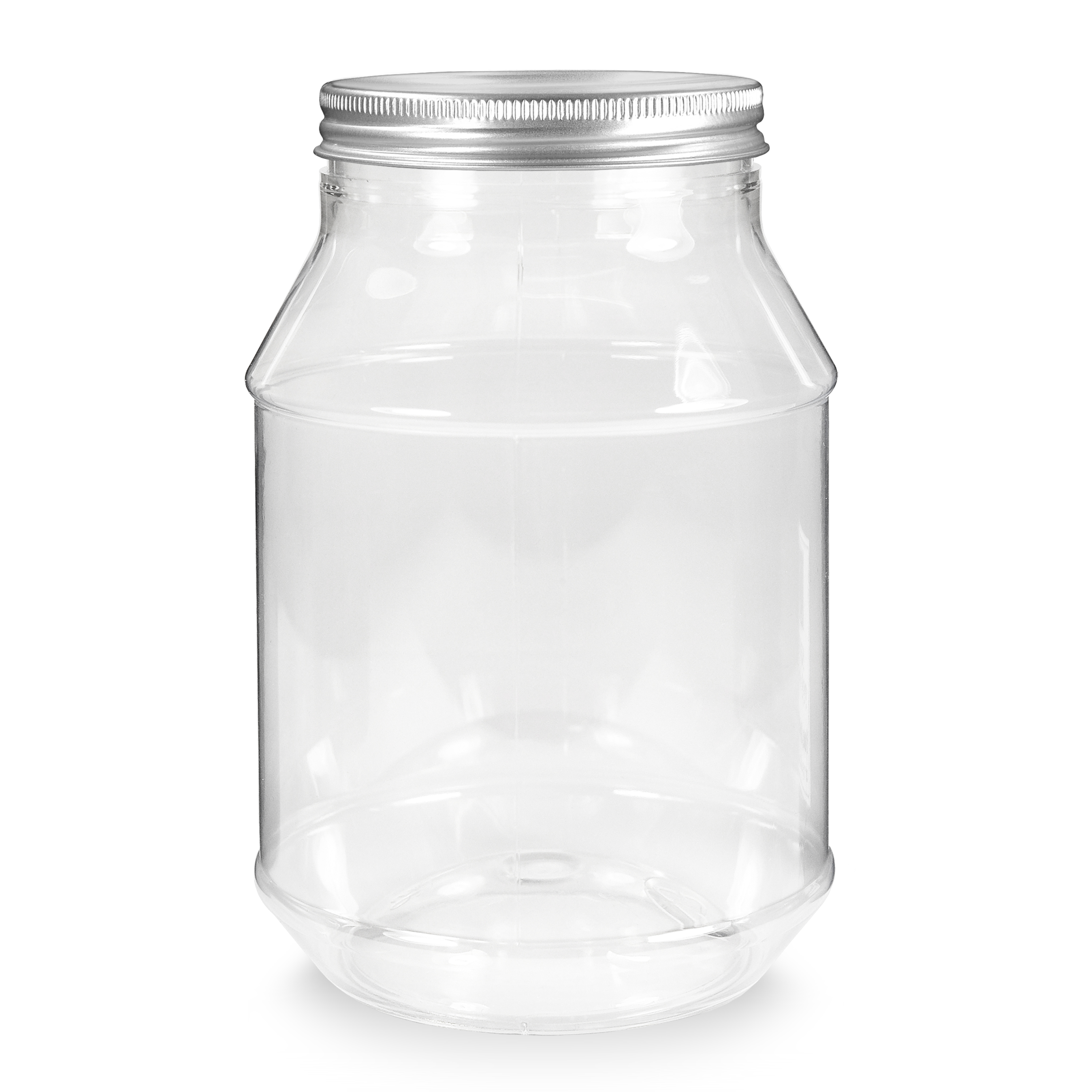 730ml Clear Wide Neck Plastic Jar With Aluminium Lid - ideon food packaging